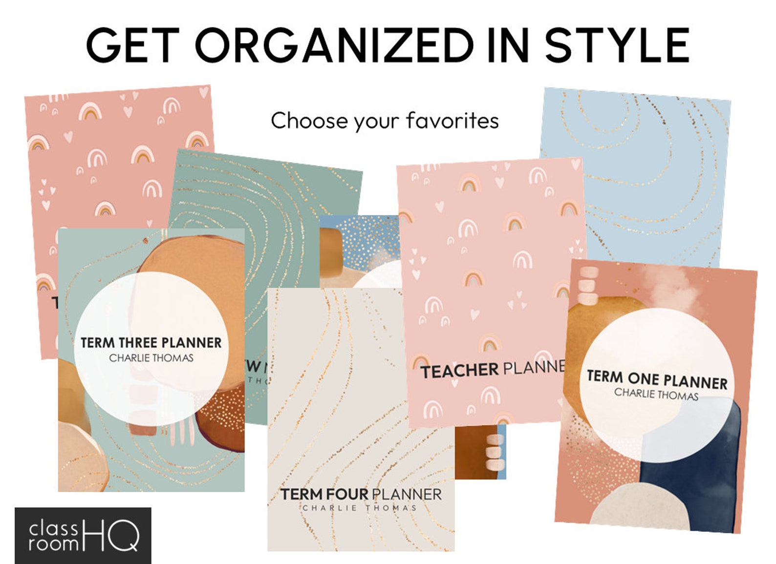 Modern BOHO RAINBOW Binders Book Covers Pack - Etsy