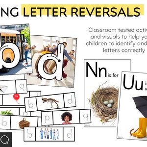Letter Reversals BUNDLE - B + D, P + Q and N + U Letter Confusion ...
