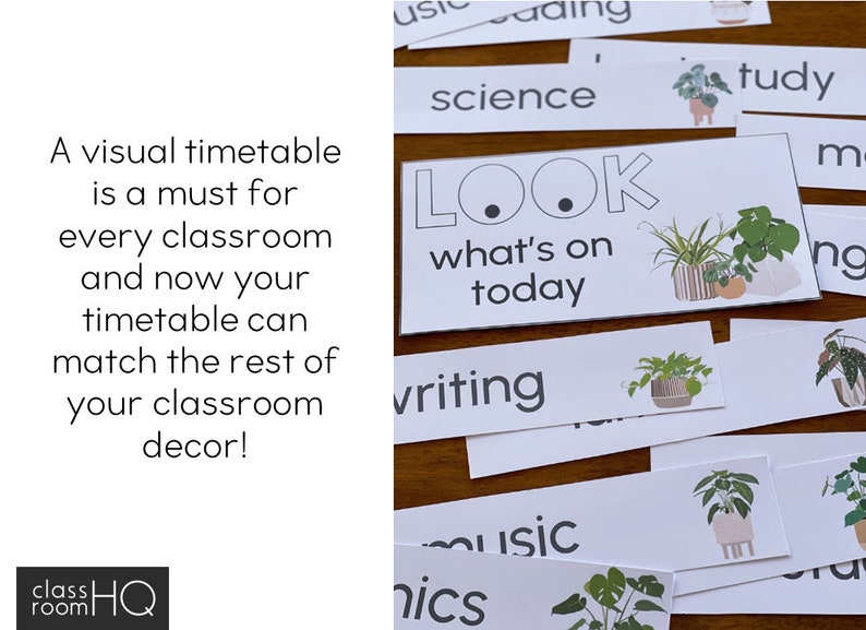 PLANT LIFE Classroom Timetable Pack Indoor Potted Plant - Etsy