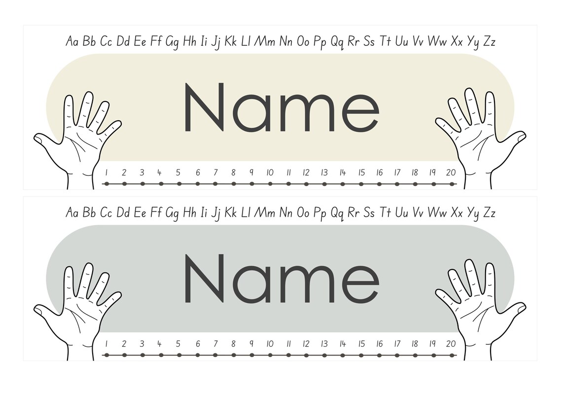 Eucalyptus Australian Theme Editable Student Desk Plate Labels GUM LEAF ...