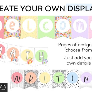 Pastel Modern Rainbow Classroom Decor Bulletin Board Bunting Pack ...