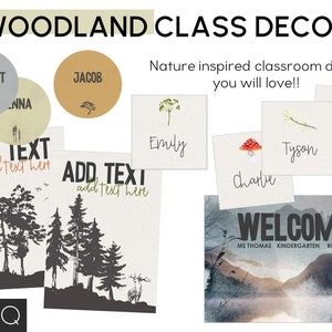 Woodland Forest INTO THE WOODS Classroom Labels Signs Pack - Etsy