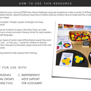 2D Shape Pattern Block STEM Challenge Cards - Etsy