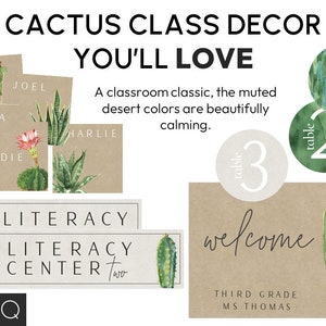 Cactus Classroom Theme Calm Classroom Decor Editable Classroom Labels ...
