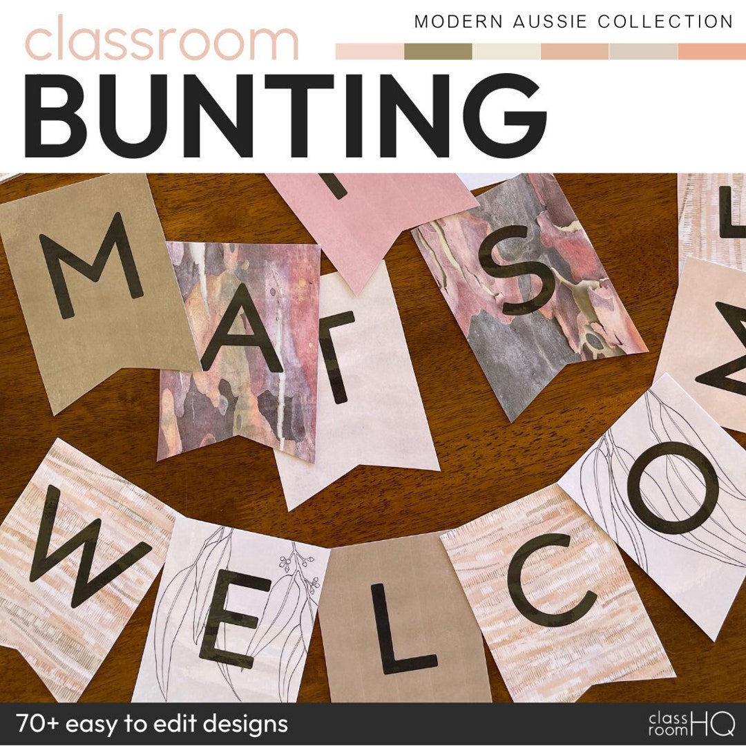 MODERN AUSSIE Classroom Bunting Pack | Australian Themed Classroom ...