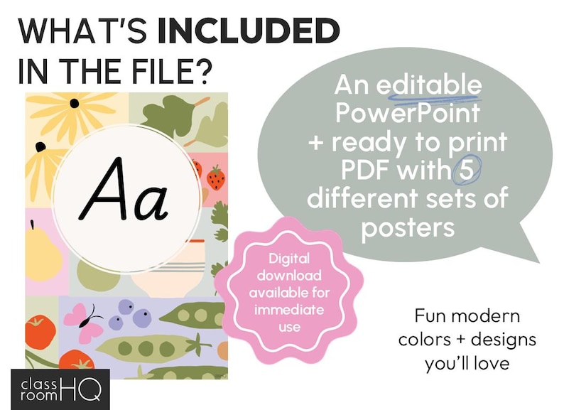 Editable Alphabet Posters | SPRING GARDEN Classroom Decor | Modern ...