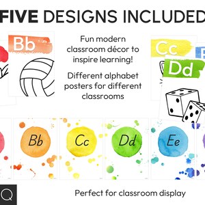 Watercolor Rainbow Theme Classroom Decor Alphabet Posters | WATERCOLOR ...
