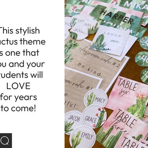 Cactus Classroom Theme Calm Classroom Decor Editable Classroom Labels ...