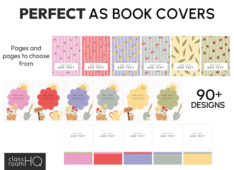 Editable Binder Covers & Student Book Covers | SPRING GARDEN Classroom ...