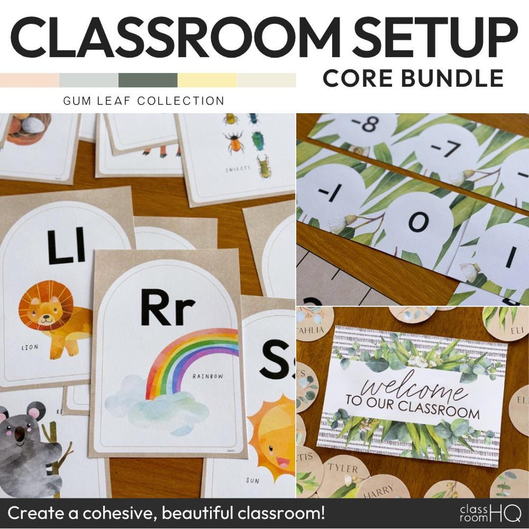 Editable Eucalyptus Classroom Decor Bundle | Classroom Setup Pack ...