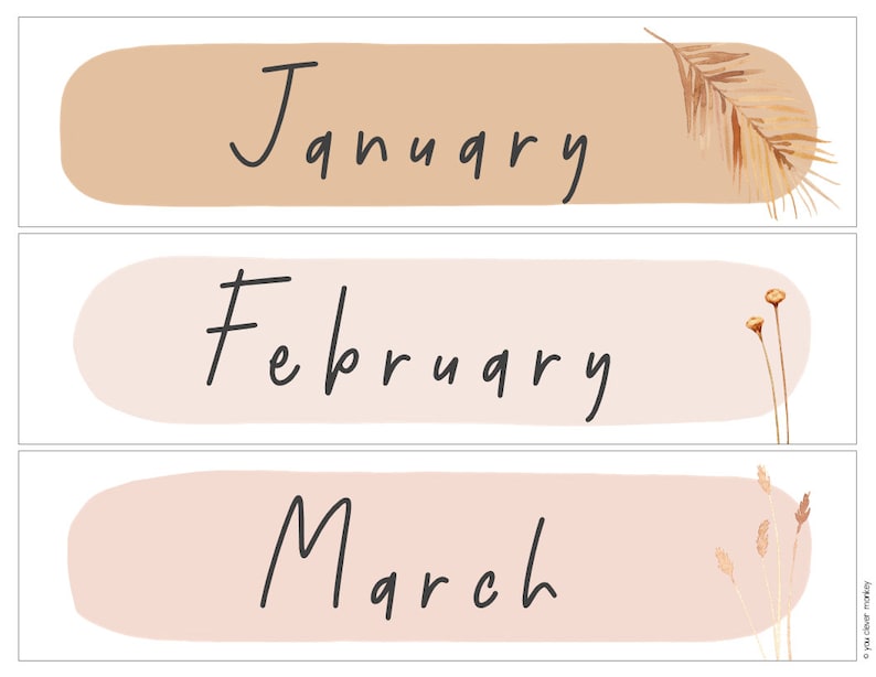 Calm Classroom Decor Neutral Class Theme Large Classroom Calendar ...