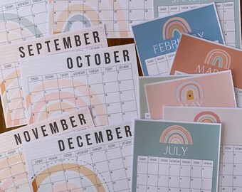 Boho Rainbow Calendar - Etsy