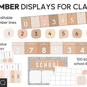 Neutral Classroom Decor Math Display Resource Pack | B+W NEUTRALS ...