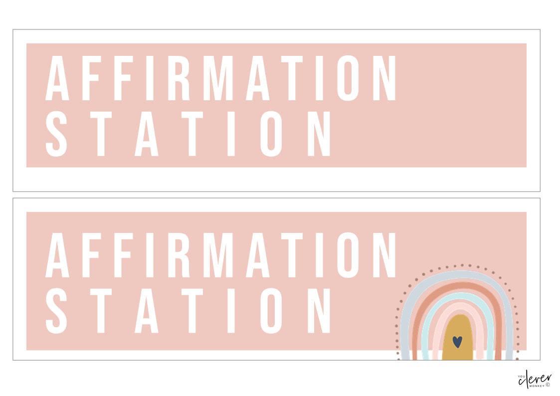 BOHO RAINBOW Affirmation Station Pack - Etsy Canada