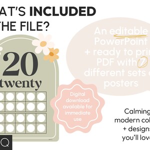 Vintage Retro Daisy Calm Classroom Theme Editable Number Posters HAZY ...