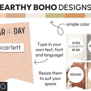 Vintage Southwestern Rustic Boho Editable Bulletin Board Bunting Pack ...