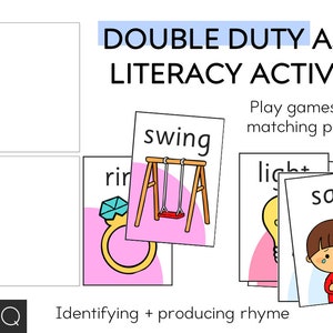 Pick A Partner - Rhyming Word Partner Cards for Class - Etsy