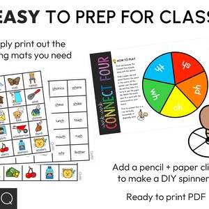 Four in a Row Word Work Game - Digraphs /ch/ /ph/ /sh/ /th/ /wh ...