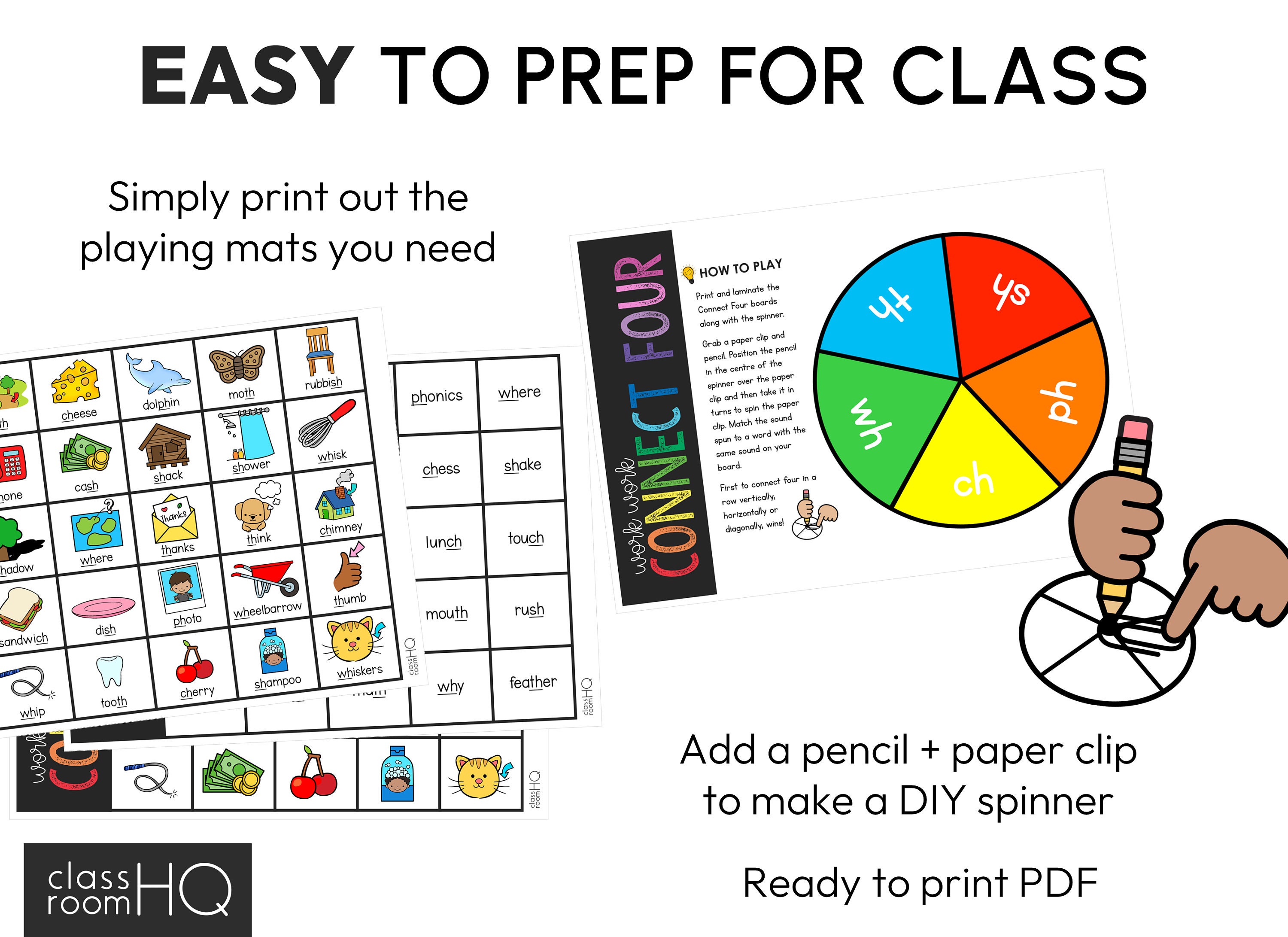 Four in a Row Word Work Game - Digraphs /ch/ /ph/ /sh/ /th/ /wh ...