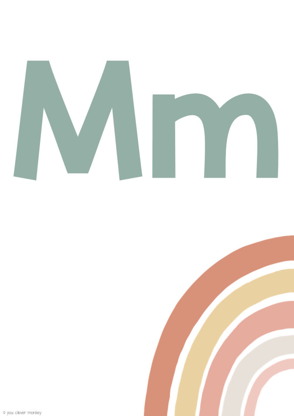 BOHO RAINBOW Alphabet Posters | Etsy