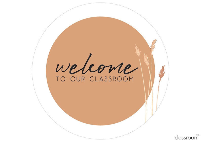 Calm Neutral Boho Class Theme Editable Class Door Decorations ...