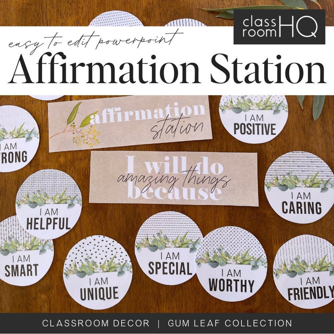 GUM LEAF Affirmation Station Eucalyptus Class Theme - Etsy
