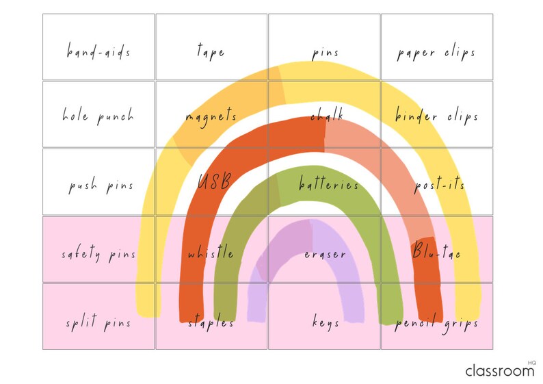 Pastel Modern Rainbow Classroom Decor Editable Teacher Toolbox Labels ...
