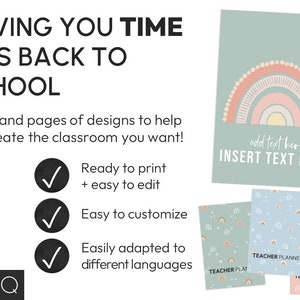 Modern BOHO RAINBOW Binders + Book Covers Pack - Etsy