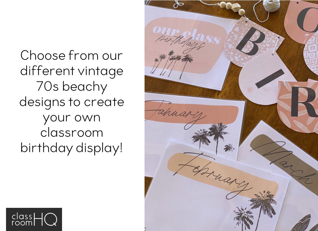 BOHO SUMMER Classroom Birthday Display Pack - Etsy