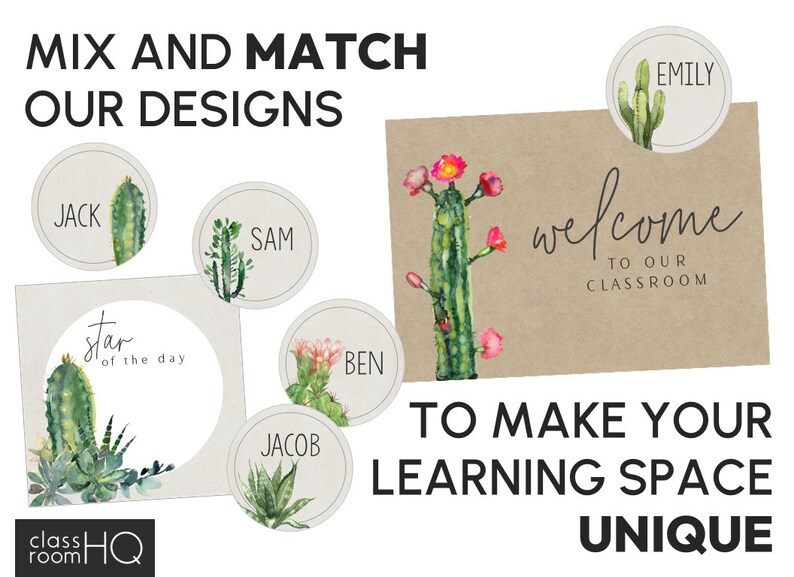 Cactus Classroom Theme Calm Classroom Decor Editable Classroom Labels ...