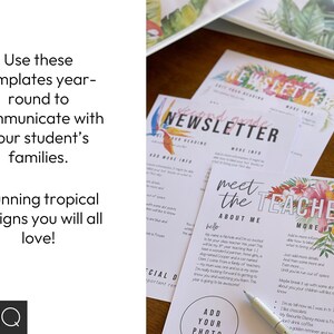 Modern Tropical Classroom Decor Editable Meet the Teacher Templates ...