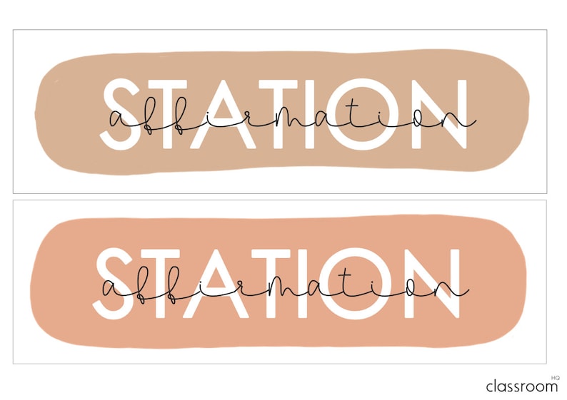 Neutral Classroom Decor Affirmation Station Pack | B+W NEUTRALS ...