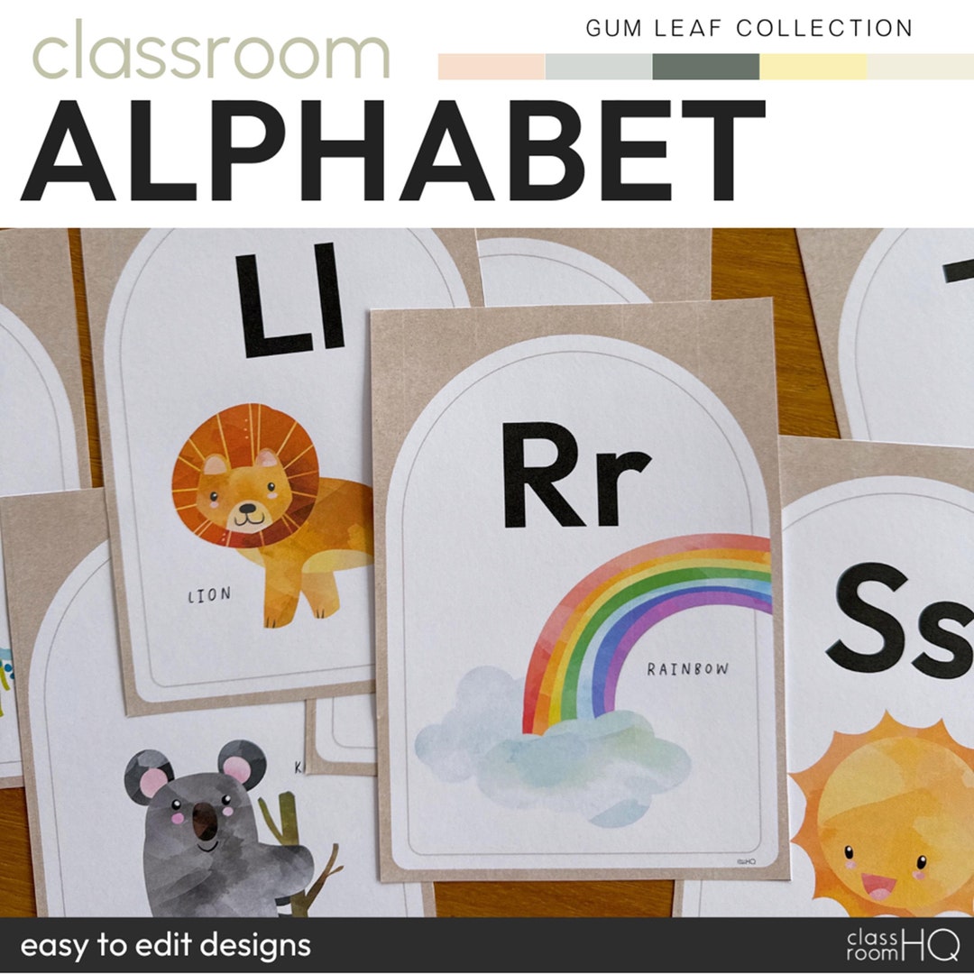 Eucalyptus Australian Theme Editable Alphabet Posters GUM LEAF ...