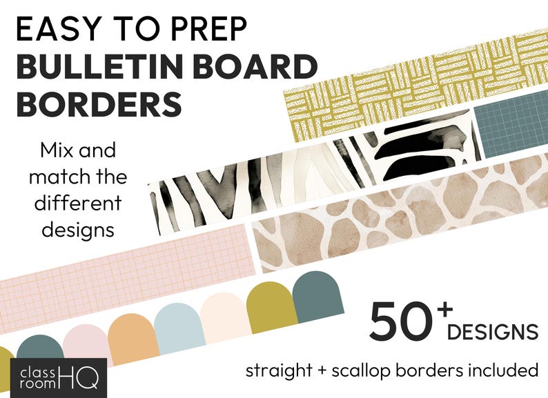 Editable Bulletin Board Borders Pack Wild Animal Theme ZOO TALES ...