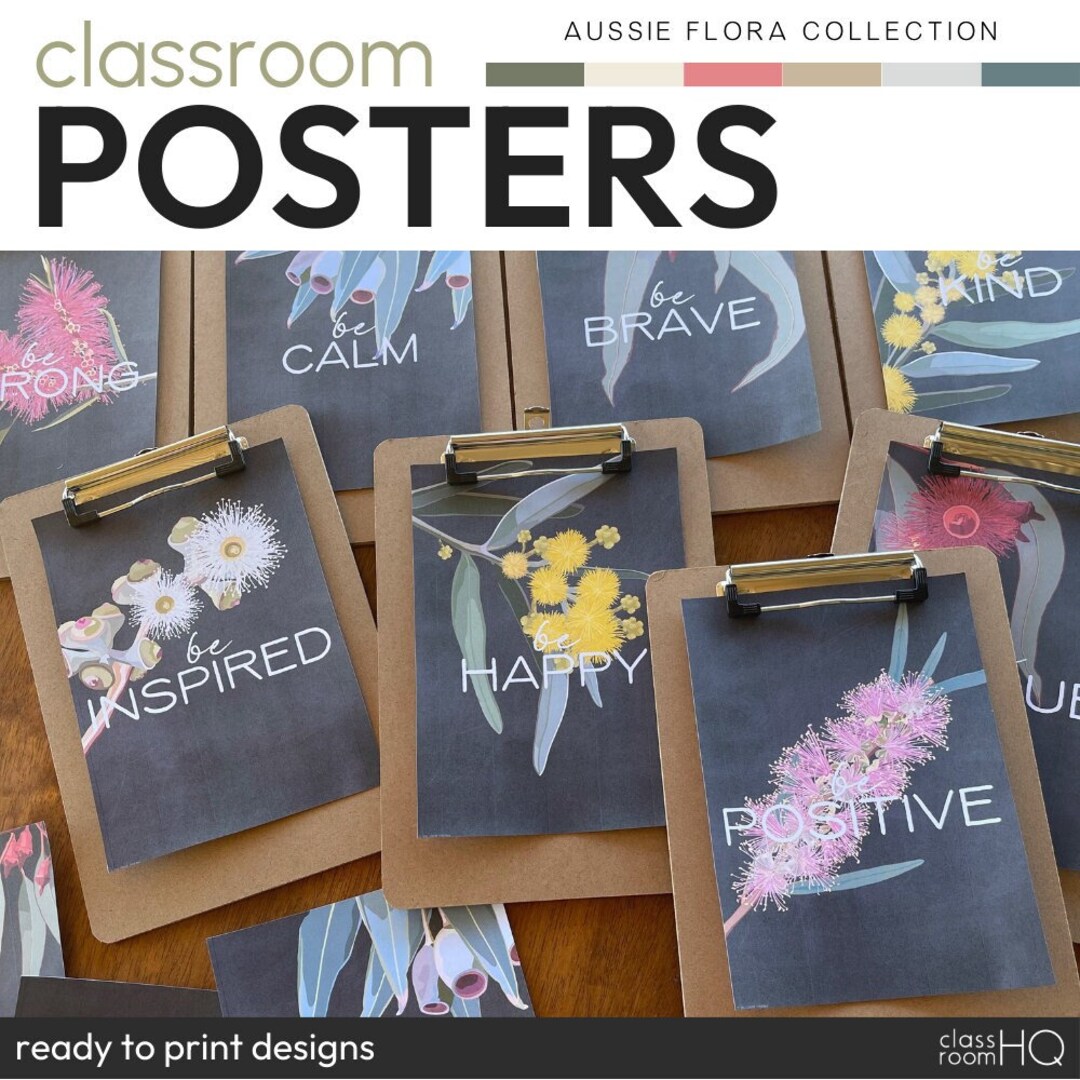 AUSSIE FLORA Inspirational Growth Mindset Classroom Posters ...