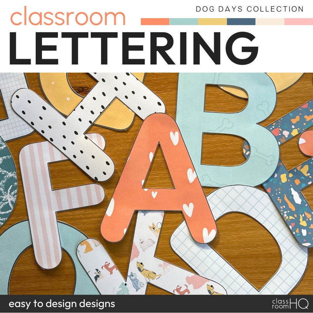 Modern Editable Bulletin Board Letter Display Lettering DOG DAYS ...