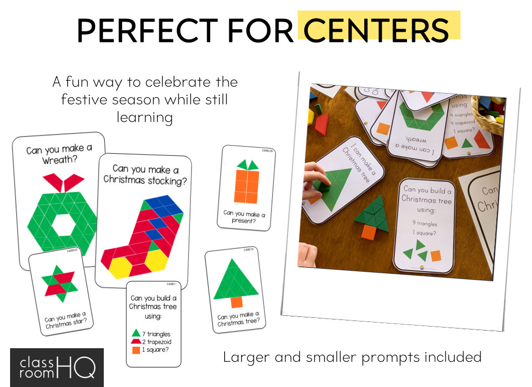 Christmas STEM Pattern Block Challenge Cards - Etsy UK