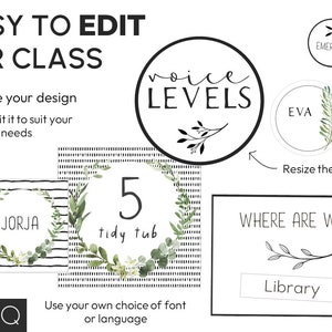 Botanical Greenery Theme Classroom Decor Class Labels + Signs Pack ...
