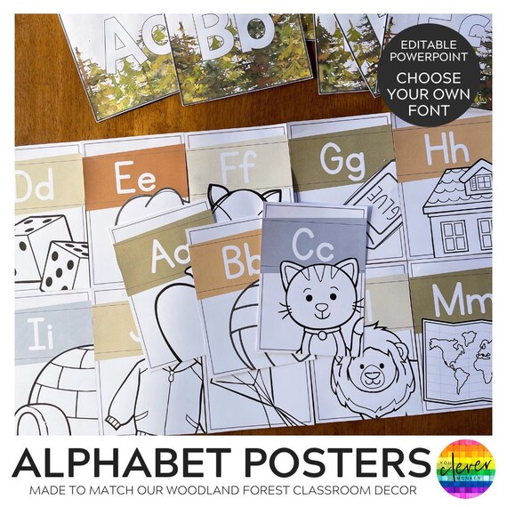 Woodland Forest INTO THE WOODS Alphabet Posters - Etsy