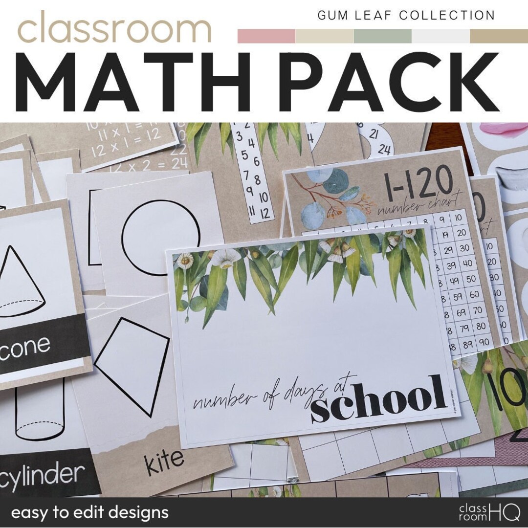 GUM LEAF Math Resources Pack Eucalyptus Class Theme - Etsy