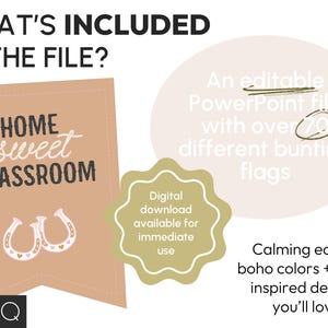 Vintage Southwestern Rustic Boho Editable Bulletin Board Bunting Pack ...