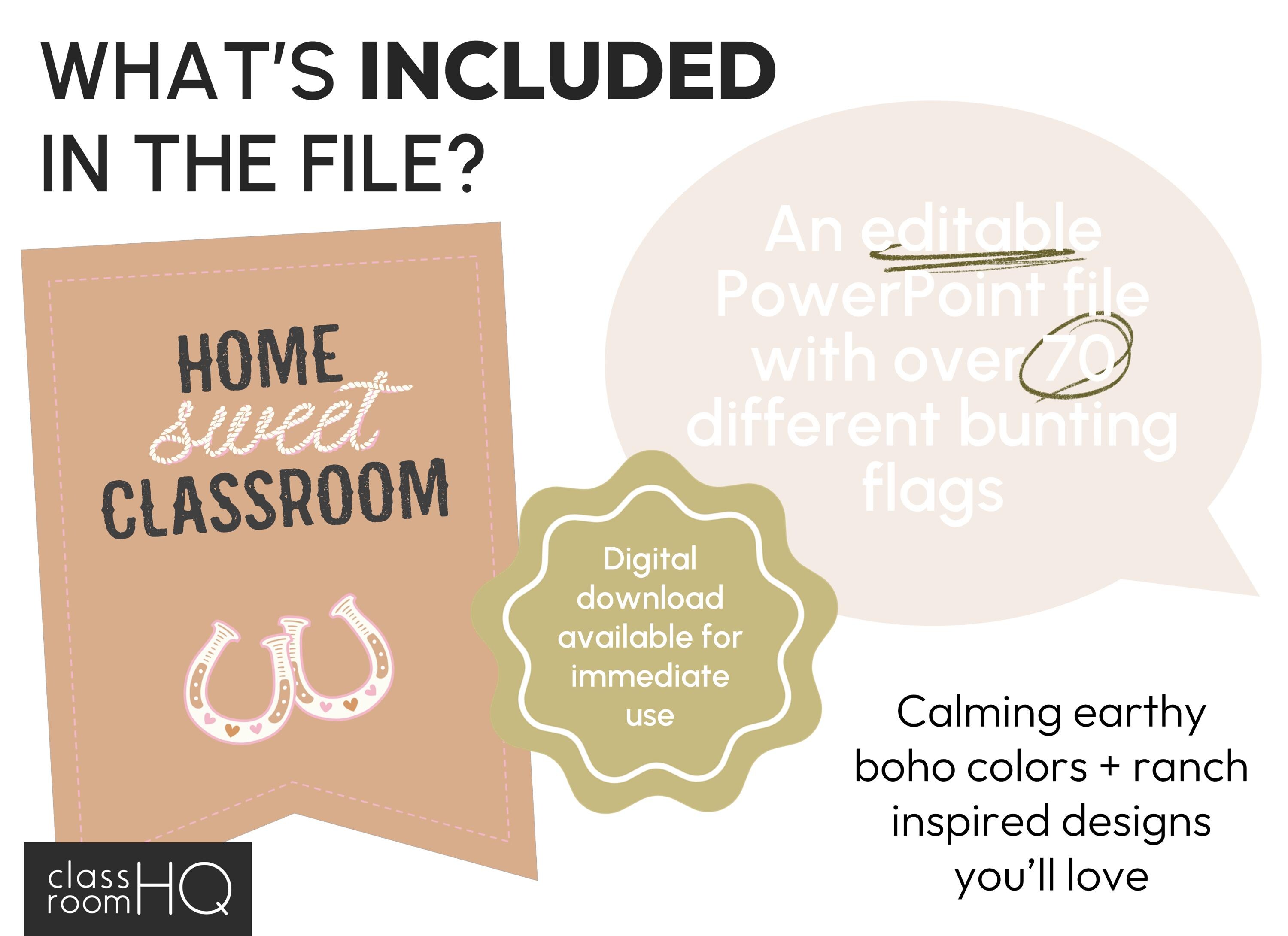 Editable Bulletin Board Bunting Flags | Classroom Banner Decor ...
