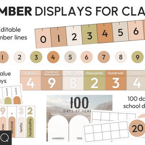 Vintage Rustic Boho Editable Math Posters & Display Pack Western Theme ...