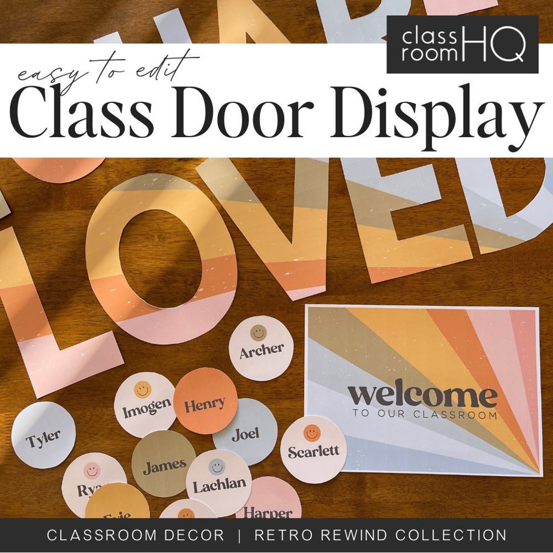 RETRO REWIND Classroom Door Bulletin Board Display Pack - Etsy UK