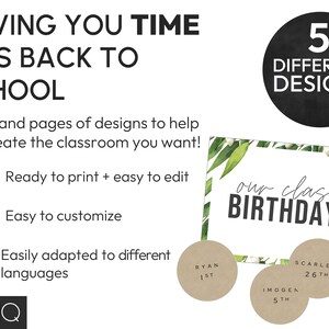 Australian Eucalyptus Theme Editable Class Birthday Display GUM LEAF ...