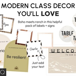 Vintage South Western Rustic Boho Theme Calm Classroom Decor Editable ...