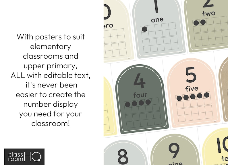 Editable Number Posters K–2 | Modern Australian Eucalyptus GUM LEAF ...