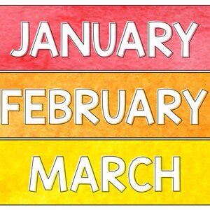 Watercolor Rainbow Theme Classroom Decor Large Classroom Calendar Pack ...