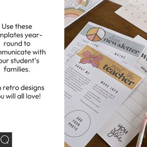 Retro Theme Vintage Rainbow Classroom Decor Editable Meet the Teacher ...