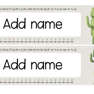 Cactus Classroom Theme Calm Classroom Decor Editable Student Desk ...